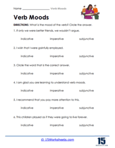 Verb Moods Worksheets | Adding Value Exercises - 15 Worksheets.com