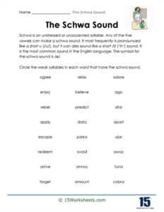 Schwa Sounds Worksheets | Phonics Series - 15 Worksheets.com