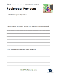 Reciprocal Pronouns Worksheets | Mutual Referencing - 15 Worksheets.com