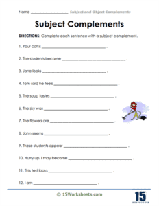 Subject and Object Complements Worksheets | Idea Expansions - 15 ...