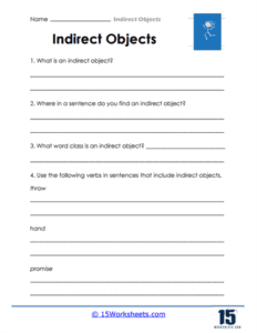Indirect Objects Worksheets | Recipient Role Practice - 15 Worksheets.com