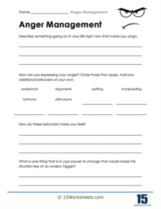 Anger Management Worksheets - 15 Worksheets.com