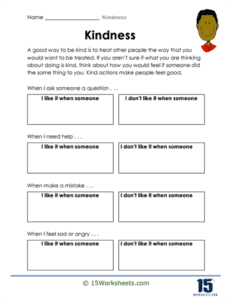 Kindness Worksheets | Empathy & Compassion - 15 Worksheets.com