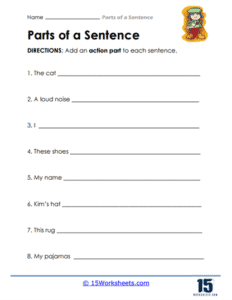 Parts of a Sentence Worksheets | Grammar Skills - 15 Worksheets.com