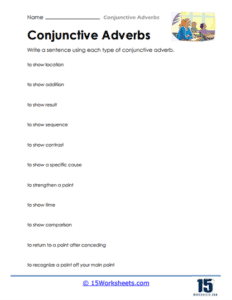 Conjunctive Adverbs Worksheets - 15 Worksheets.com