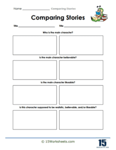 Comparing Stories Worksheets | Literary Elements - 15 Worksheets.com