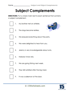Subject and Object Complements Worksheets | Idea Expansions - 15 ...