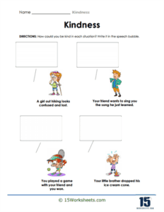 Kindness Worksheets | Empathy & Compassion - 15 Worksheets.com