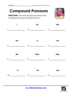 Compound Pronouns Worksheets - 15 Worksheets.com