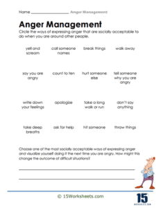 Anger Management Worksheets - 15 Worksheets.com