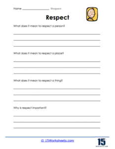 Respect Worksheets | Personal and Social Skills - 15 Worksheets.com