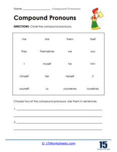 Compound Pronouns Worksheets - 15 Worksheets.com