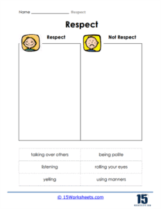 Respect Worksheets | Personal and Social Skills - 15 Worksheets.com