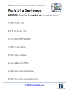 Parts of a Sentence Worksheets | Grammar Skills - 15 Worksheets.com