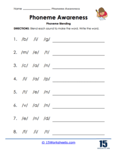 Phoneme Awareness Worksheets - 15 Worksheets.com