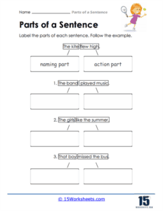 Parts of a Sentence Worksheets | Grammar Skills - 15 Worksheets.com