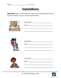 Salutations Worksheets - 15 Worksheets.com