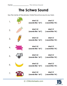 Schwa Sounds Worksheets | Phonics Series - 15 Worksheets.com