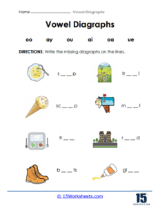 Vowel Digraphs Worksheets - 15 Worksheets.com