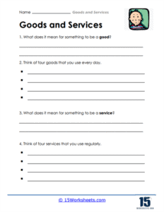 Goods and Services Worksheets - 15 Worksheets.com