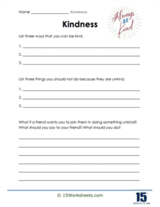Kindness Worksheets | Empathy & Compassion - 15 Worksheets.com