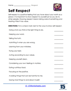 Respect Worksheets | Personal and Social Skills - 15 Worksheets.com