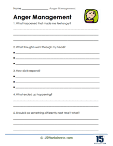 Anger Management Worksheets - 15 Worksheets.com