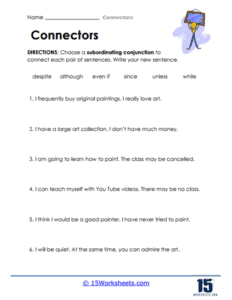 Connectors Worksheets | Improve Sentence Flow - 15 Worksheets.com