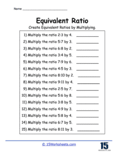 Equivalent Ratios Worksheets | Ratios and Proportions - 15 Worksheets.com