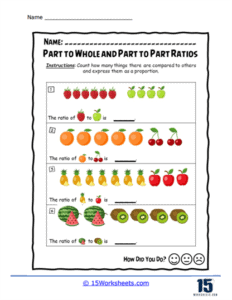 Part to Whole Worksheets | Ratios Collection - 15 Worksheets.com