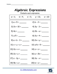 Math Worksheets - 15 Worksheets.com