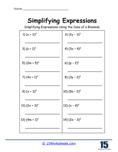 Simplifying Expressions Worksheets - 15 Worksheets.com