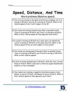 Speed, Distance, And Time Worksheets | Motion Math - 15 Worksheets.com