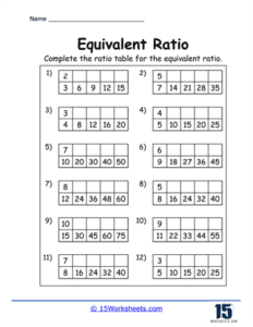 Equivalent Ratios Worksheets | Ratios and Proportions - 15 Worksheets.com