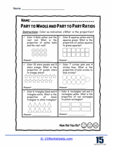 Part to Whole Worksheets | Ratios Collection - 15 Worksheets.com