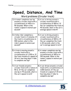 Speed, Distance, And Time Worksheets | Motion Math - 15 Worksheets.com