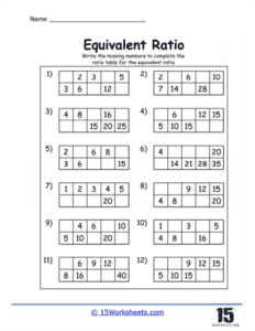 Equivalent Ratios Worksheets | Ratios and Proportions - 15 Worksheets.com
