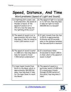Speed, Distance, And Time Worksheets | Motion Math - 15 Worksheets.com