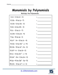 Monomials And Polynomials Worksheets - 15 Worksheets.com