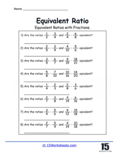 Equivalent Ratios Worksheets | Ratios and Proportions - 15 Worksheets.com