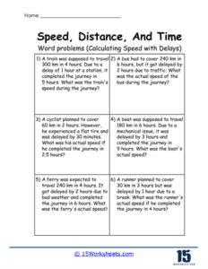 Speed, Distance, And Time Worksheets | Motion Math - 15 Worksheets.com