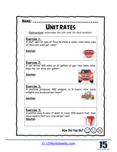 Unit Rates Worksheets - 15 Worksheets.com