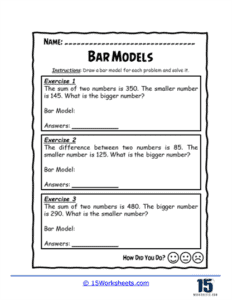 Bar Model Worksheets - 15 Worksheets.com
