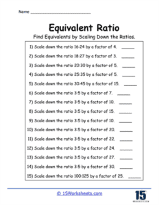 Equivalent Ratios Worksheets | Ratios and Proportions - 15 Worksheets.com