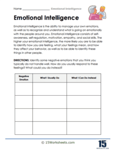Emotional Intelligence Worksheets - 15 Worksheets.com