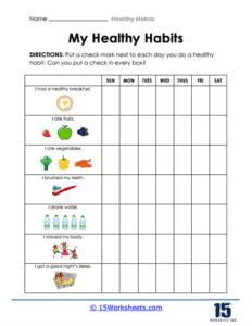 Healthy Habits Worksheets | Promote Daily Wellness - 15 Worksheets.com