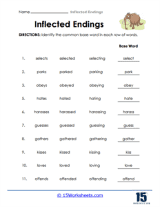Inflected Endings Worksheets - 15 Worksheets.com