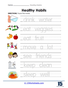 Healthy Habits Worksheets | Promote Daily Wellness - 15 Worksheets.com