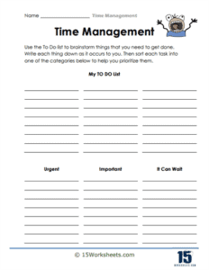 Time Management Worksheets | Boost Productivity - 15 Worksheets.com