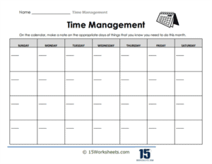 Time Management Worksheets | Boost Productivity - 15 Worksheets.com